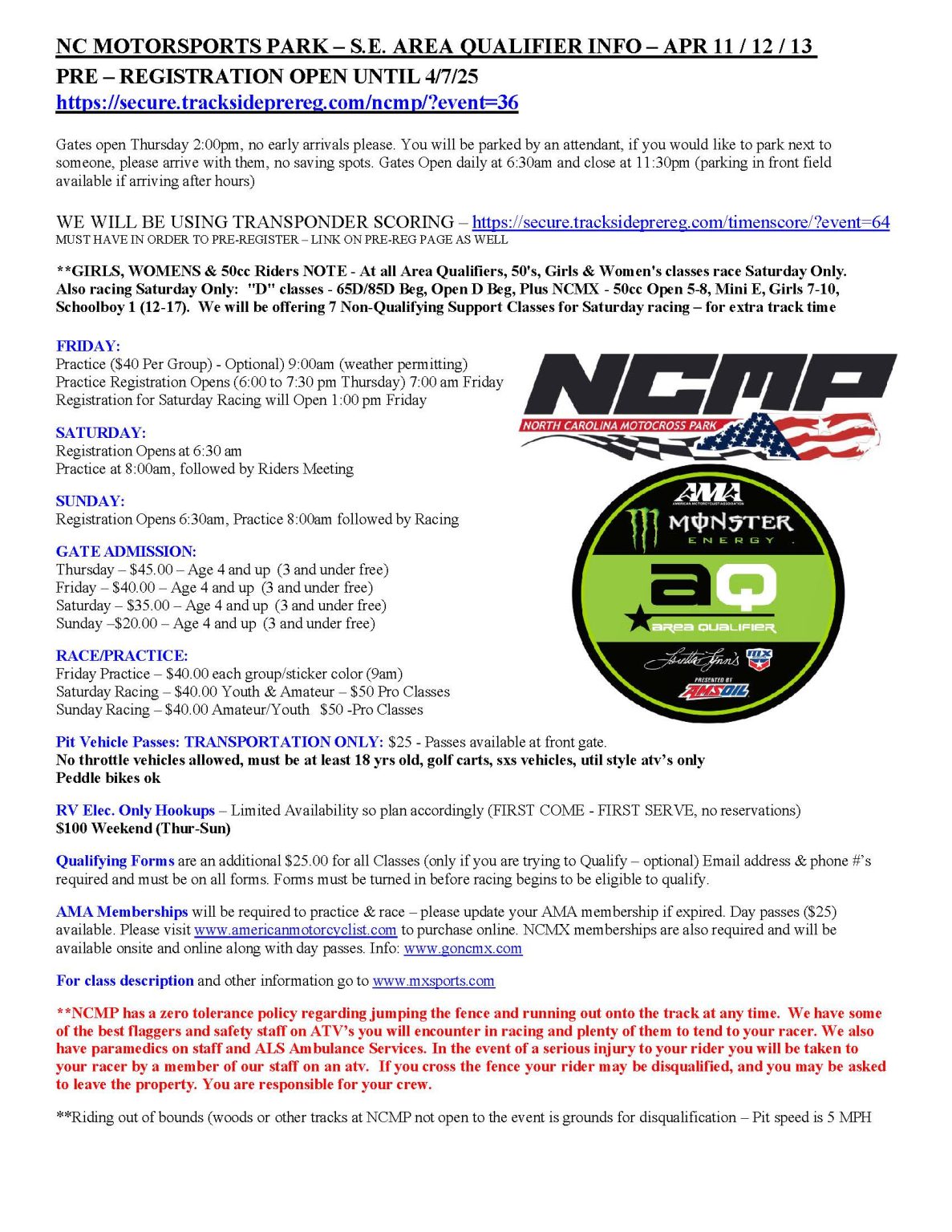 North Carolina Motorsports Park – Dirt Bike MX & Trail Riding – 900 ...