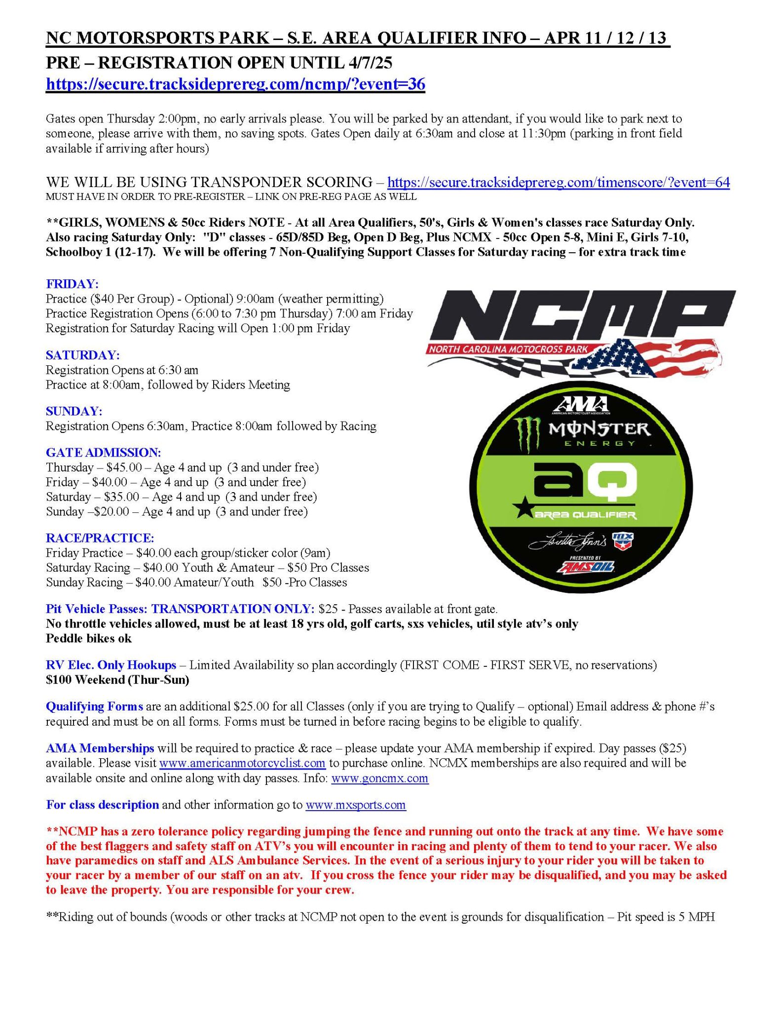 North Carolina Motorsports Park – Dirt Bike MX & Trail Riding – 900 ...